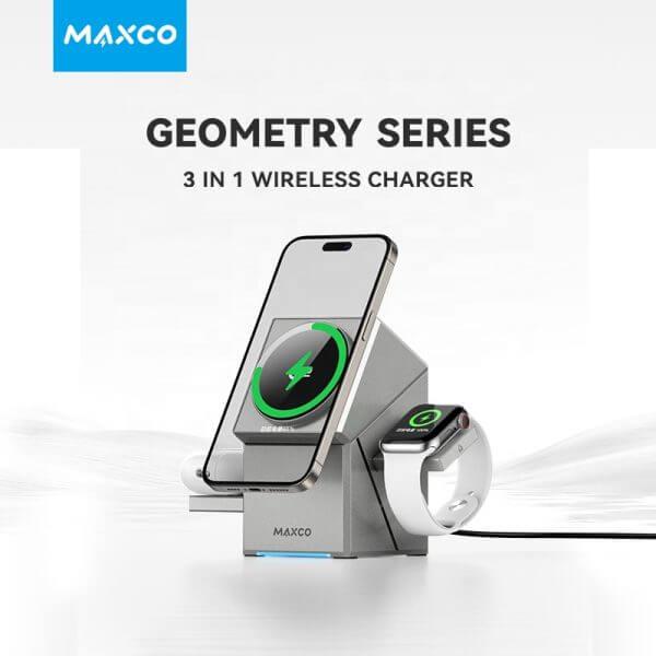 MAXCO Geometry Qi2 3-in-1 MagSafe Wireless Charger | Fast & Safe ...